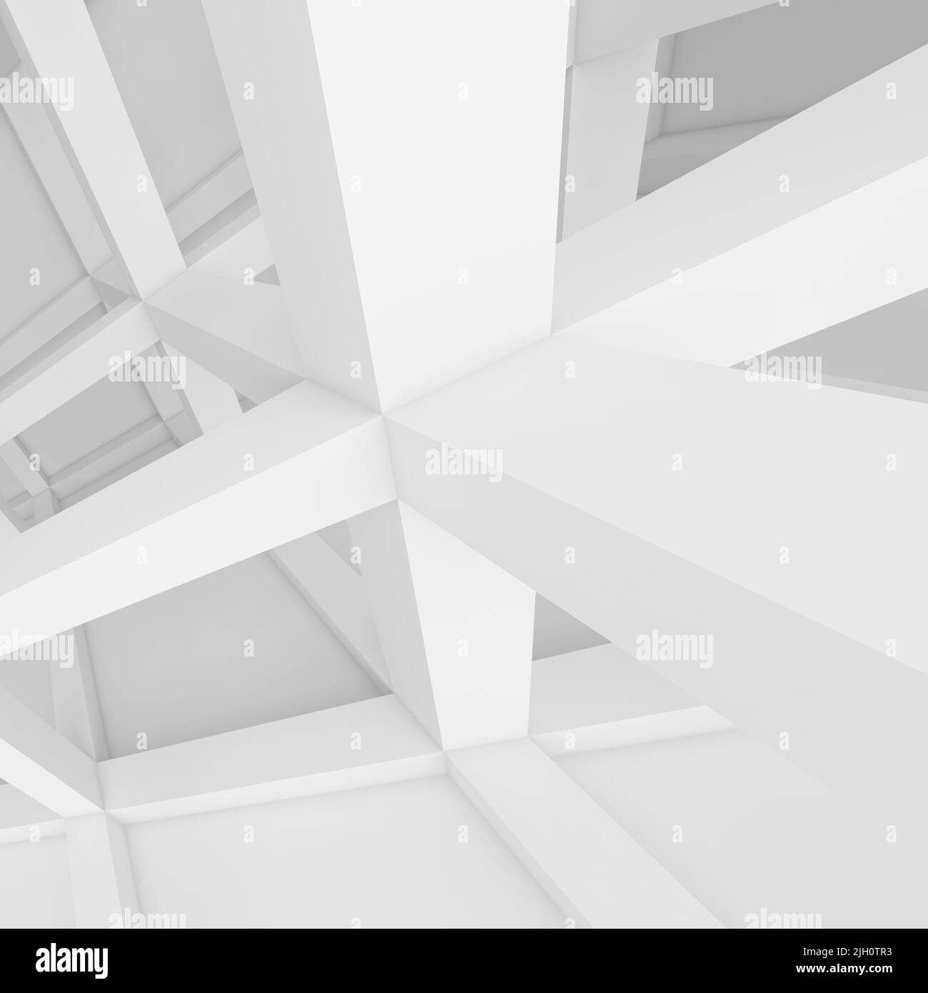 3d Rendering of White Building Construction. Abstract Architecture ...
