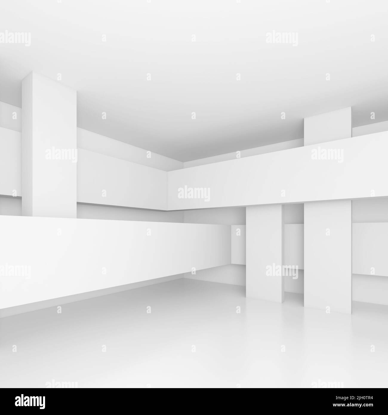 3d Illustration of White Modern Architecture Background. Abstract ...