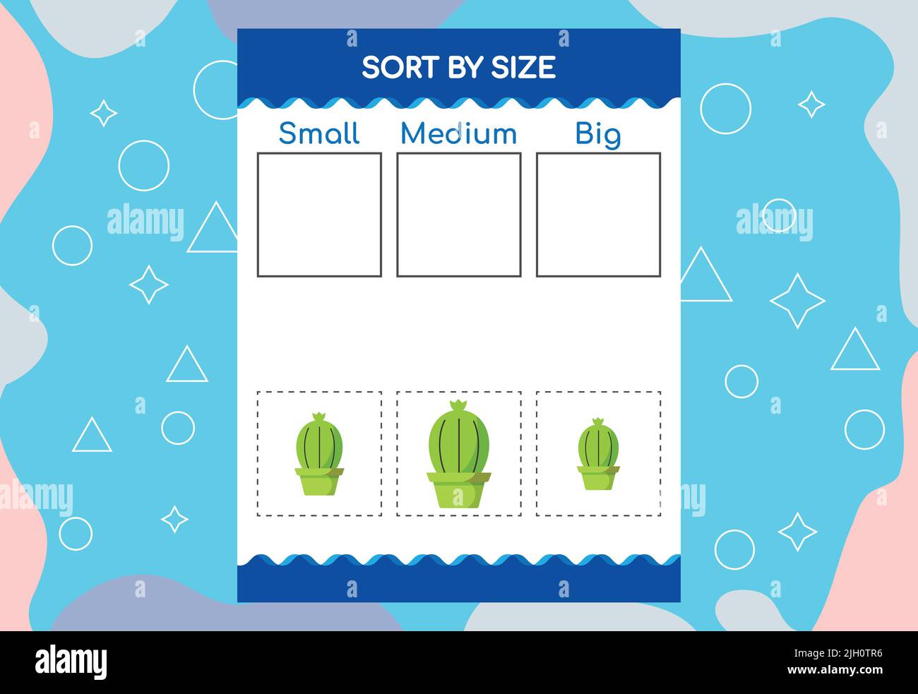 Sort images by size. Educational Worksheet For Kids Stock Vector Image ...