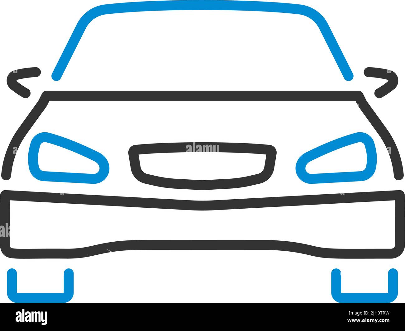 Sedan Car Icon. Editable Bold Outline With Color Fill Design. Vector ...