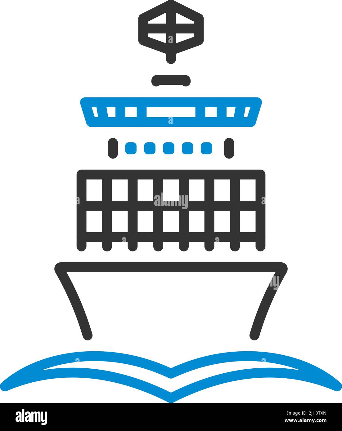 Container Ship Icon. Editable Bold Outline With Color Fill Design ...