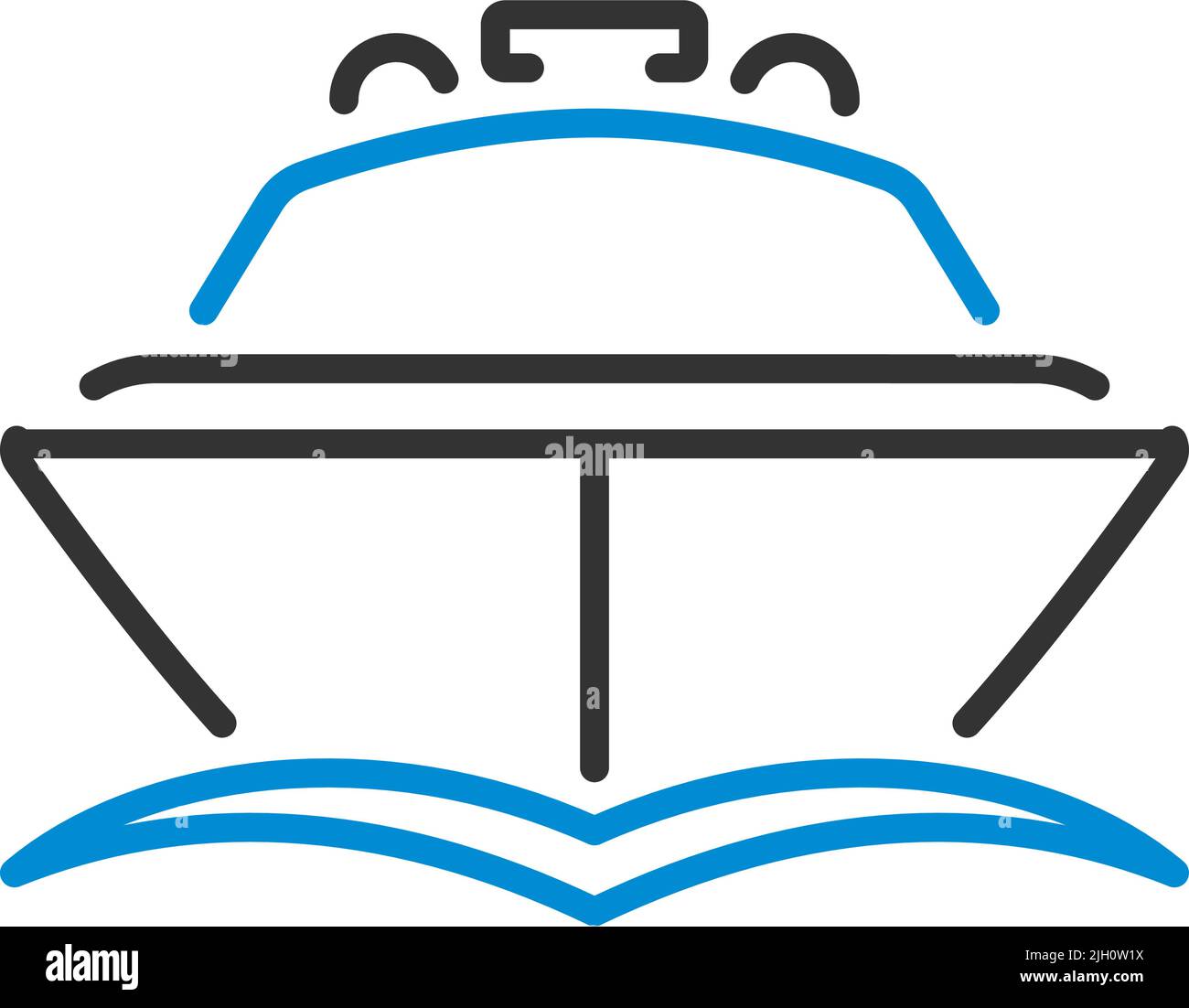 Motor Yacht Icon. Editable Bold Outline With Color Fill Design. Vector ...