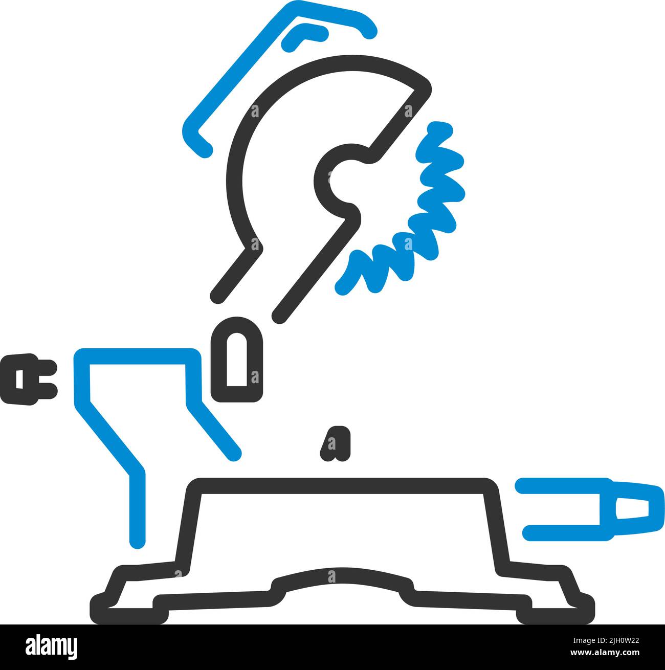 Circular End Saw Icon. Editable Bold Outline With Color Fill Design ...