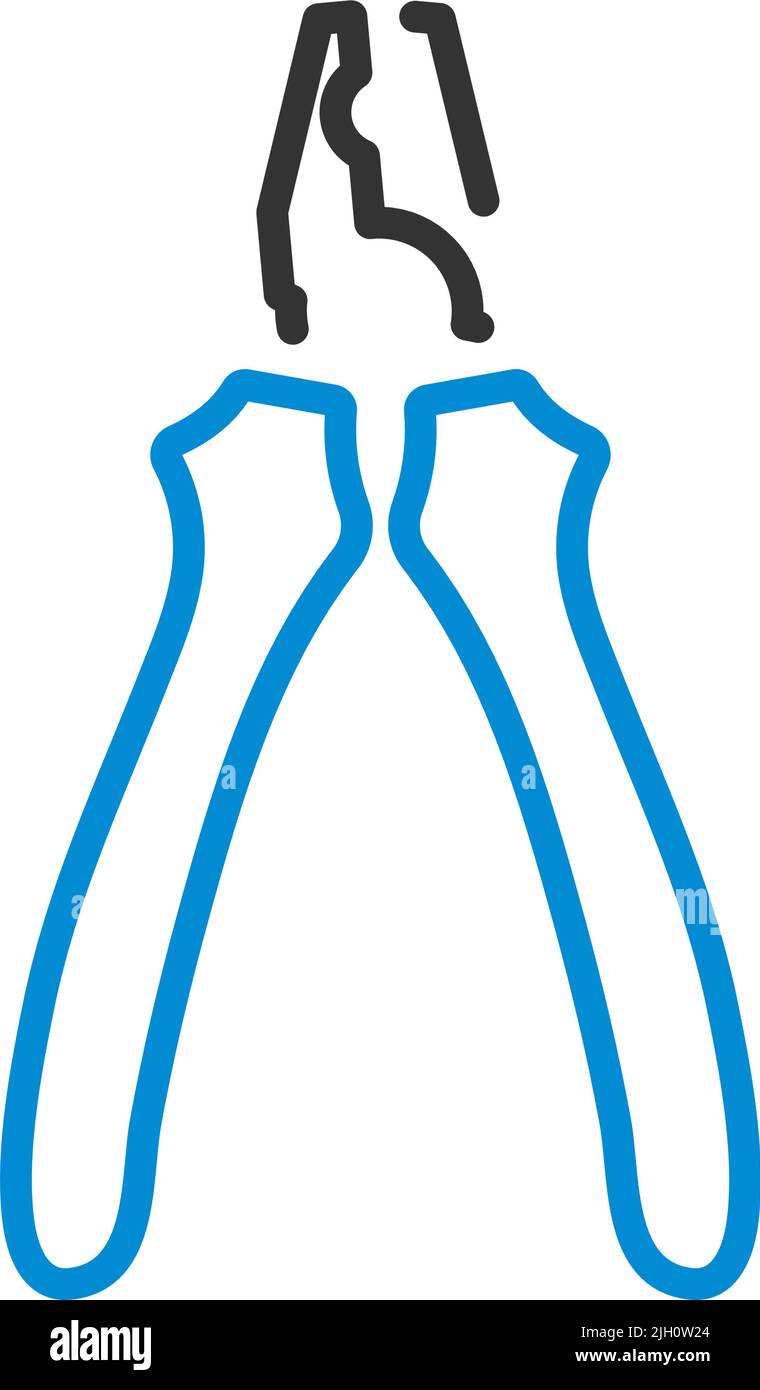 Pliers Tool Icon. Editable Bold Outline With Color Fill Design. Vector ...