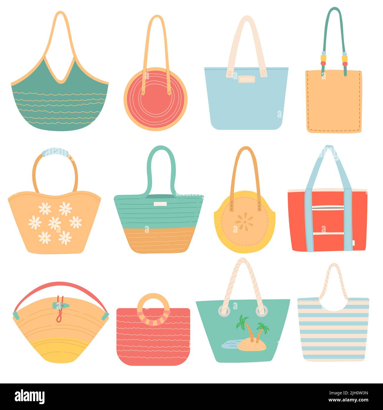 Set of summer beach bags vector illustration Stock Vector Image & Art ...