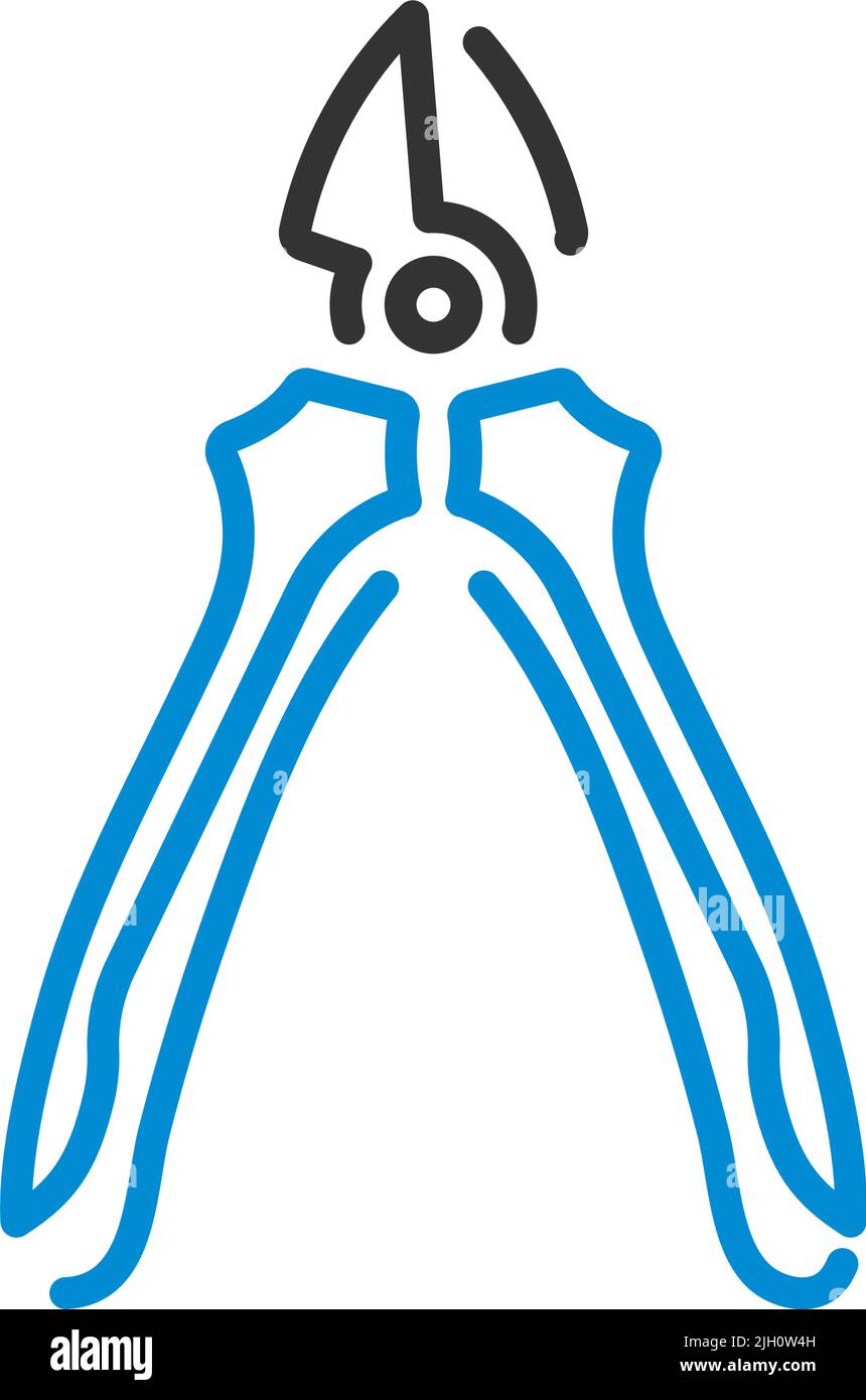 Side Cutters Icon. Editable Bold Outline With Color Fill Design. Vector ...