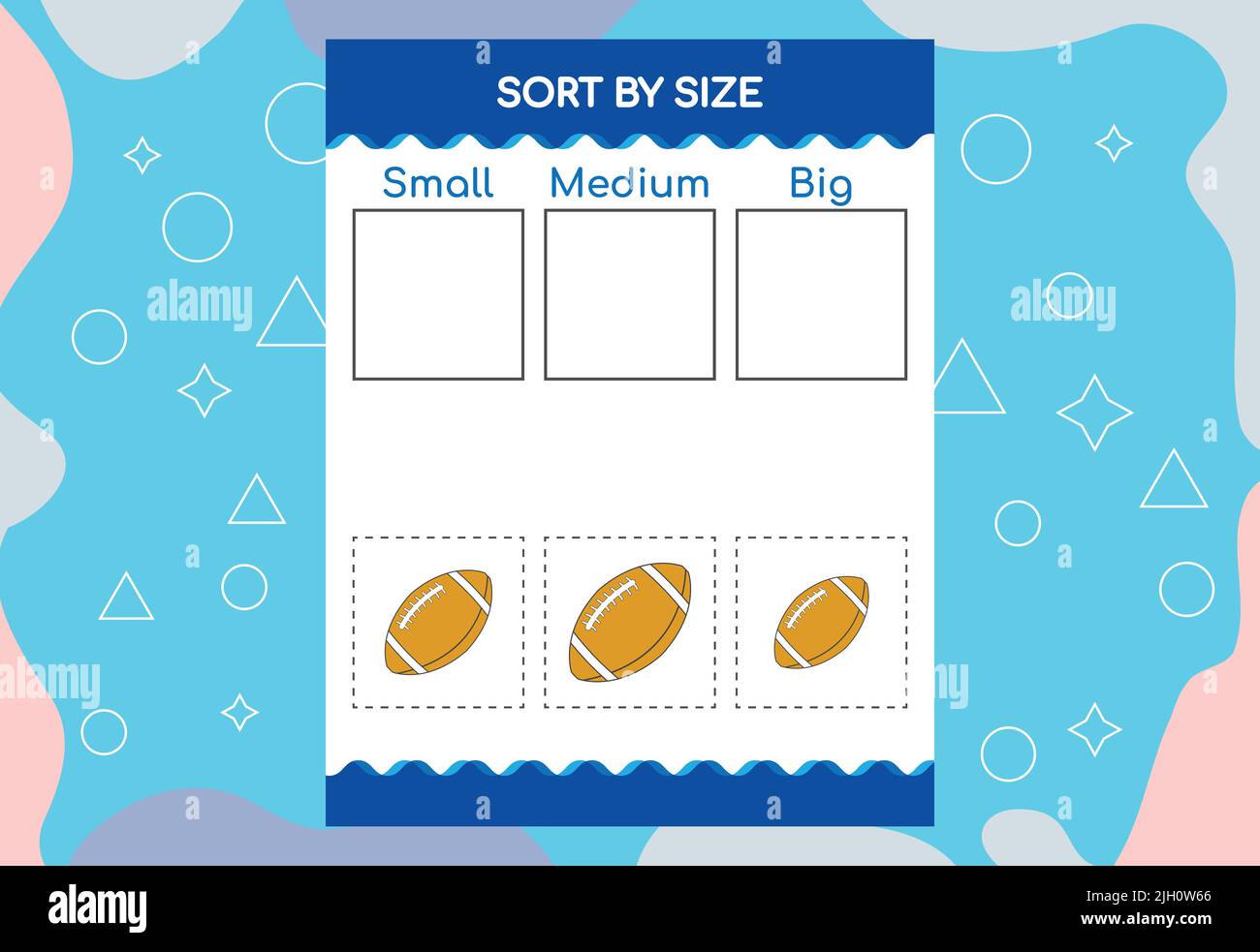 Sort images by size. Educational Worksheet For Kids Stock Vector Image ...