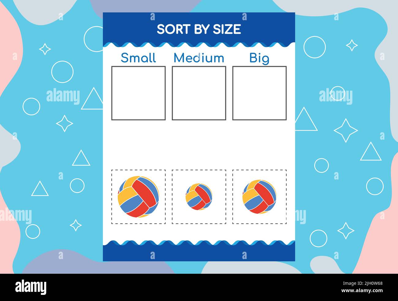 Sort images by size. Educational Worksheet For Kids Stock Vector Image ...
