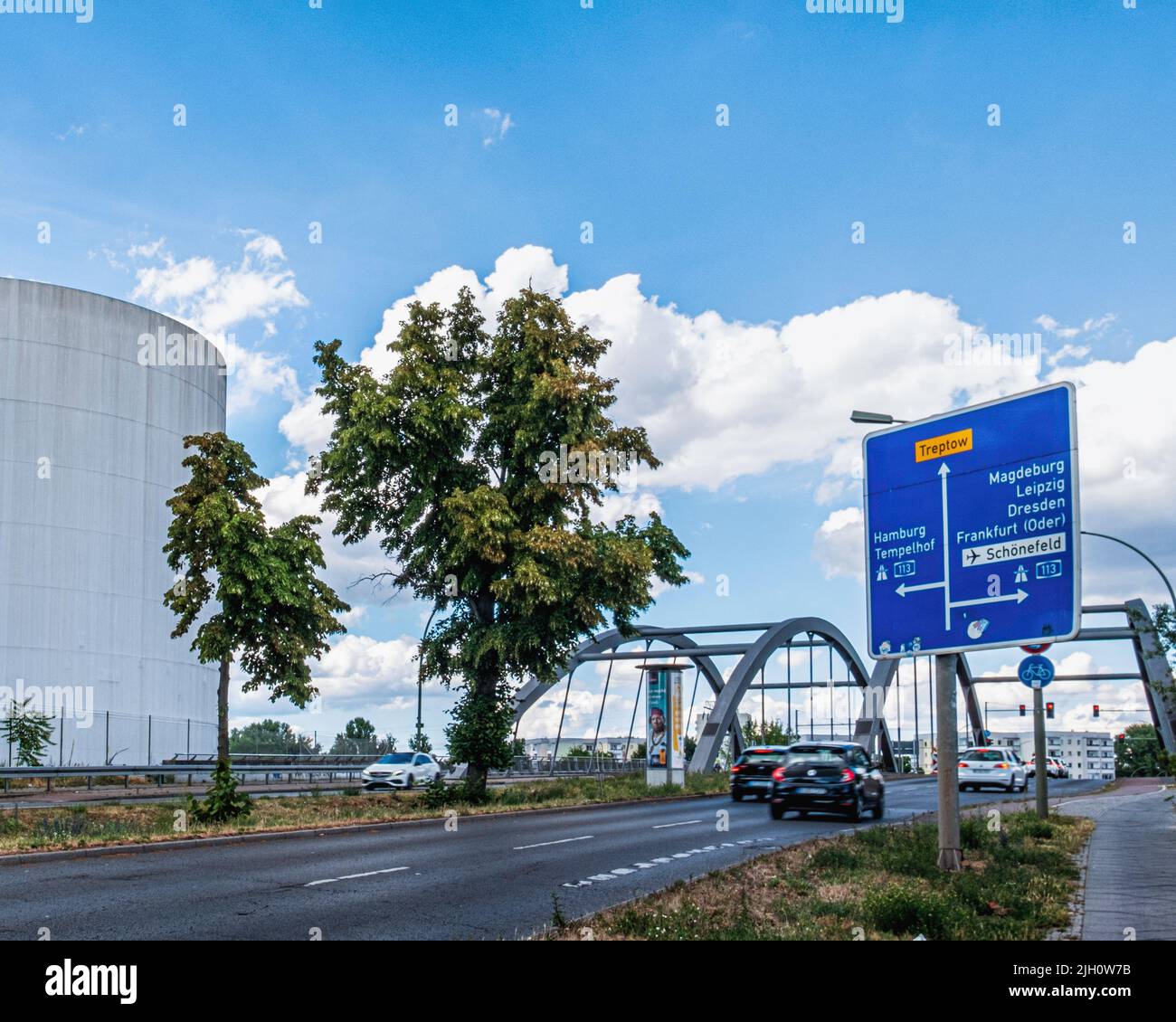 Massantebrücke Massante Road Bridge rebuilt in 2003, steel tied arch ...