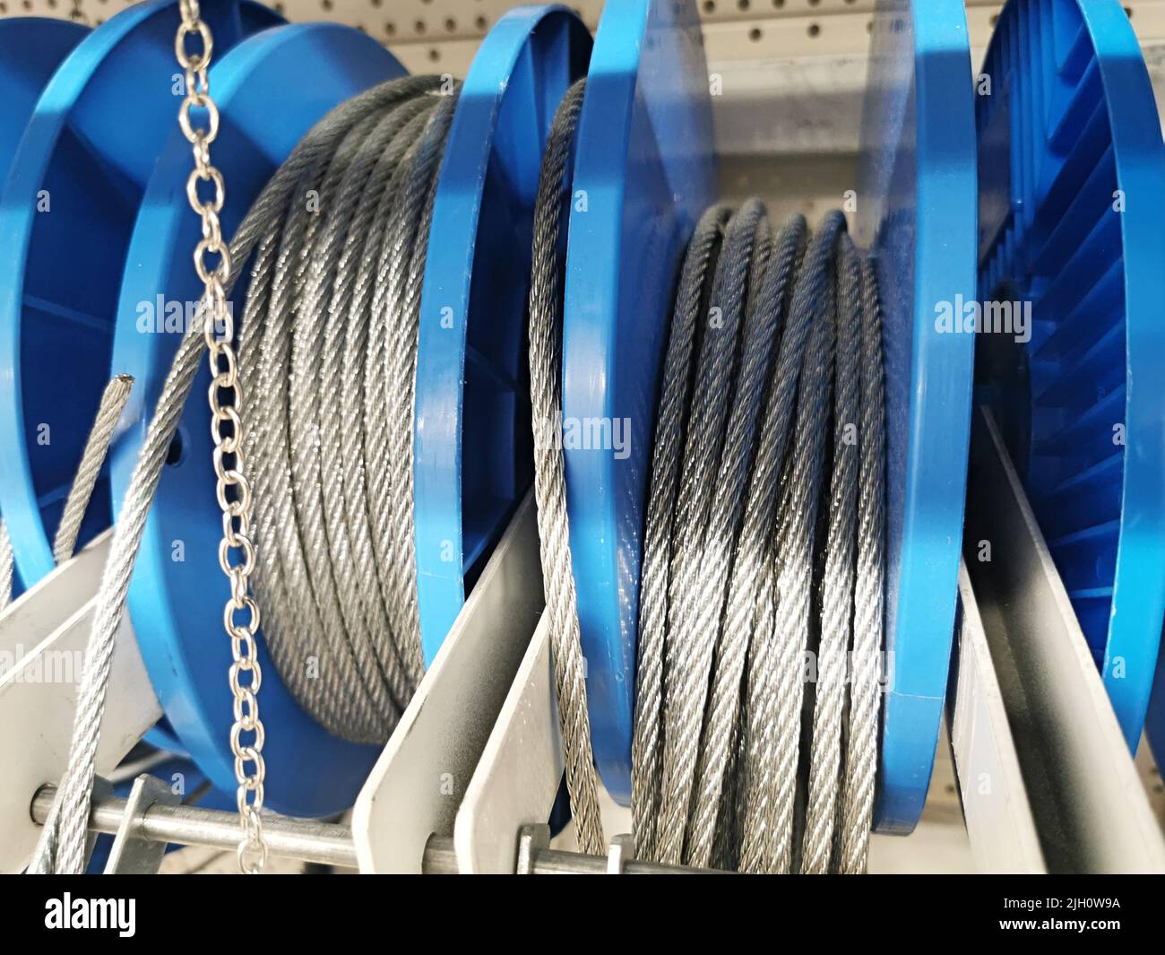 Roll of steel cable Stock Photo - Alamy