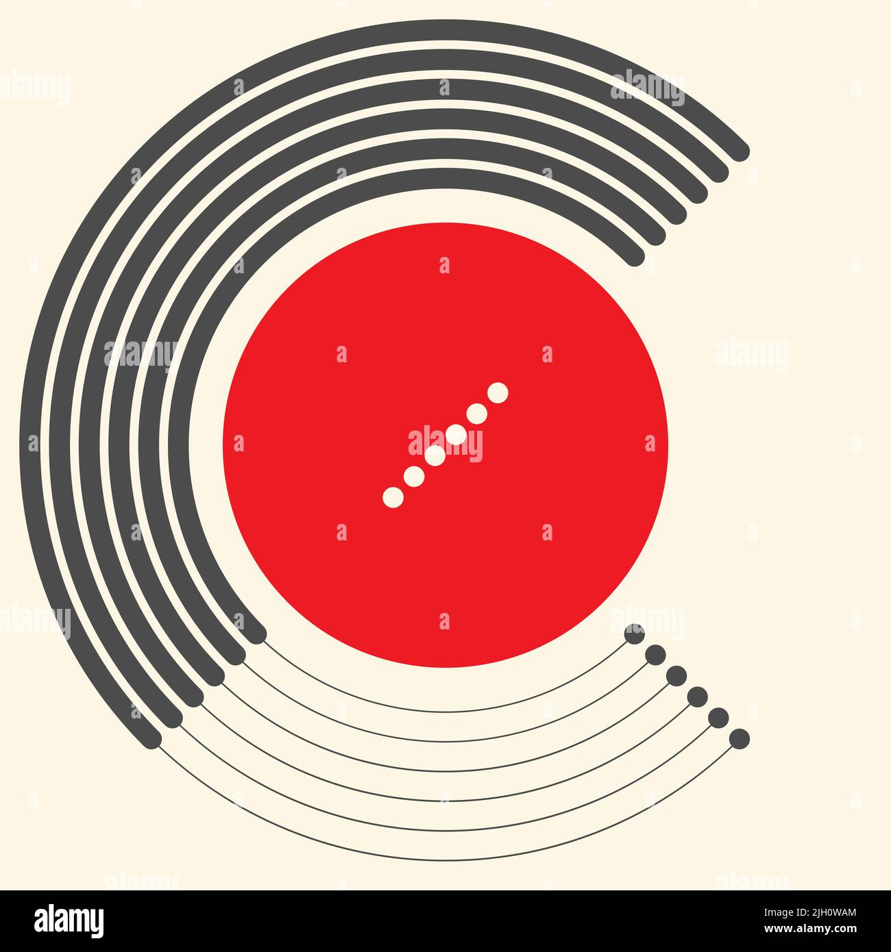 Futuristic Circular Logo. Abstract Geometric Shape. Vector Illustration ...