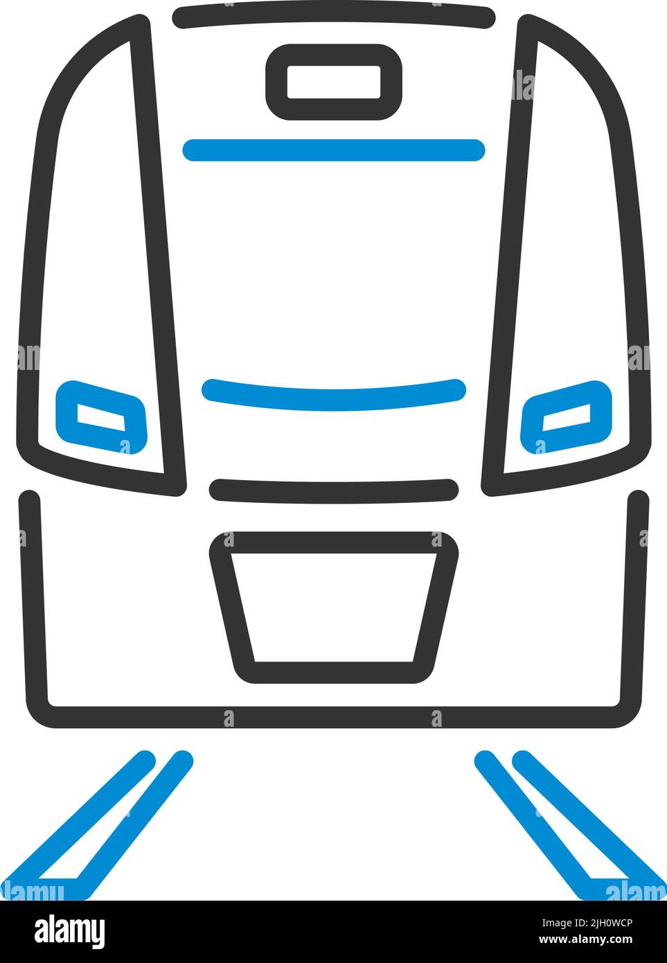 Train Icon. Editable Bold Outline With Color Fill Design. Vector ...