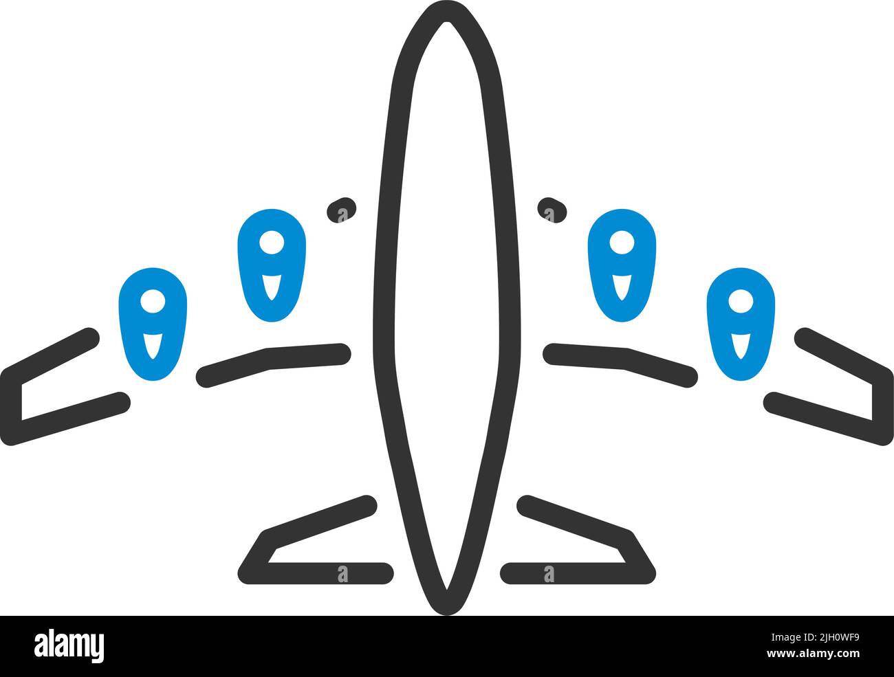 Airplane Takeoff Icon. Editable Bold Outline With Color Fill Design ...