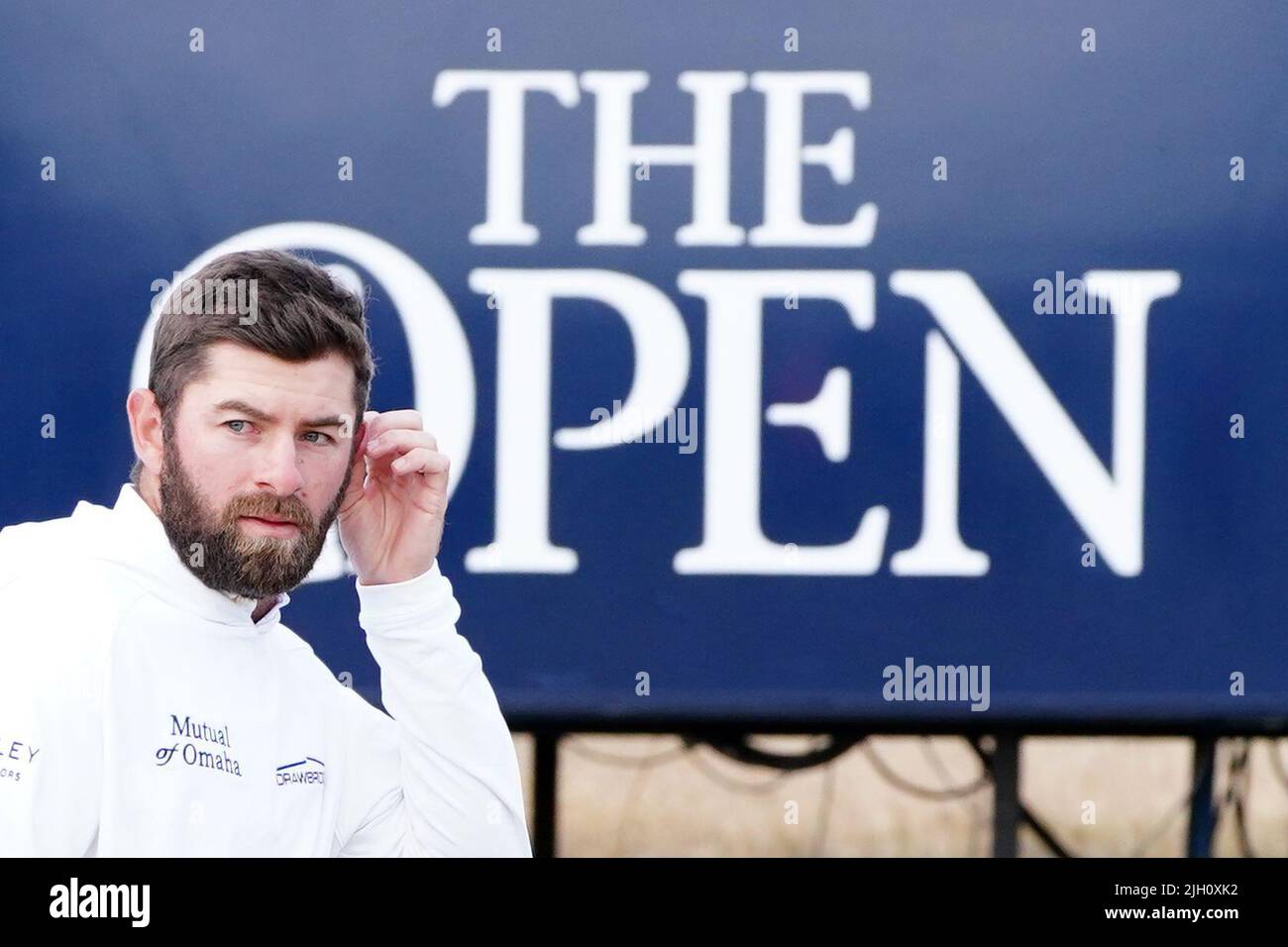 USA's Cameron Young on the 3rd during day one of The Open at the Old ...