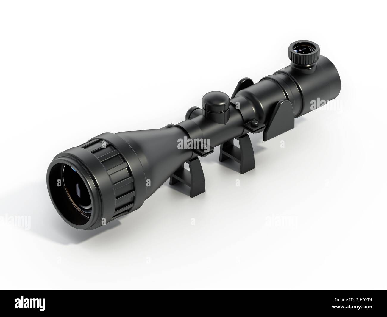 Rifle scope isolated on white background. 3D illustration Stock Photo ...