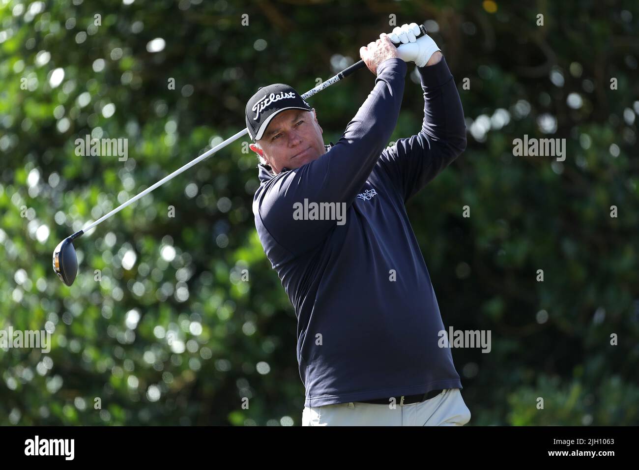 Wales' Stephen Dodd tees off the 3rd during day one of The Open at the ...