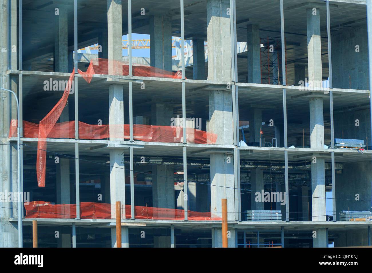 Unfinished building under construction made of concrete blocks Stock ...