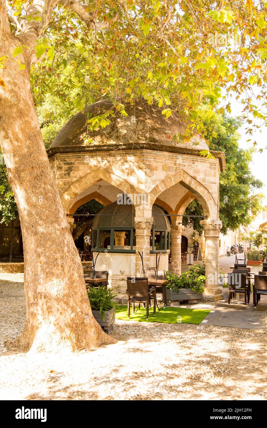 Ablution fountain in the courtyard of Rejep Pasha Mosque Stock Photo ...