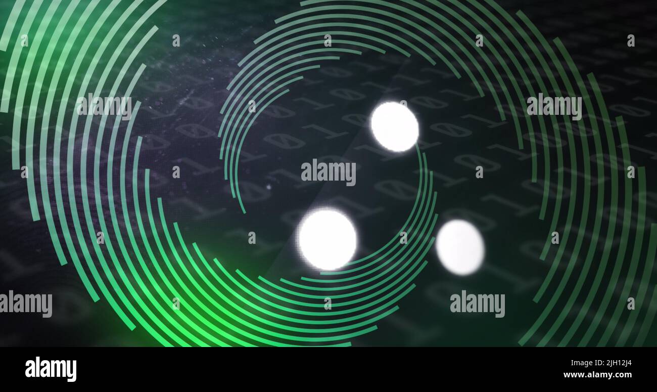 Image of loading ring over binary coding Stock Photo - Alamy