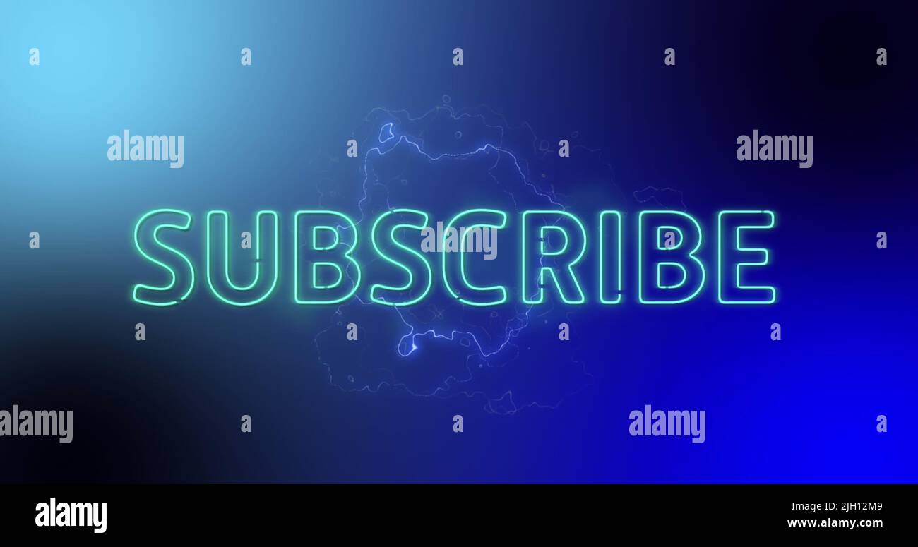 Image of subscribe text over lightnings on blue background Stock Photo ...