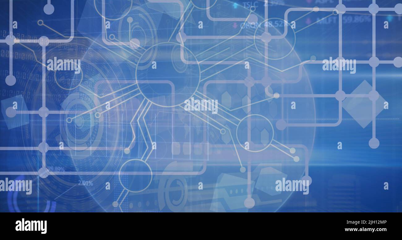 Image Of Scope Scanning And Computer Circuit Board With Data Processing