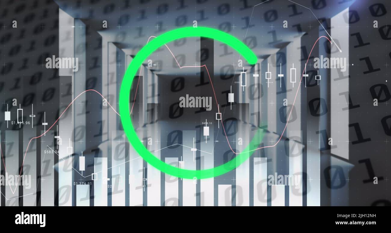 Image of loading ring over diagrams and server room Stock Photo - Alamy