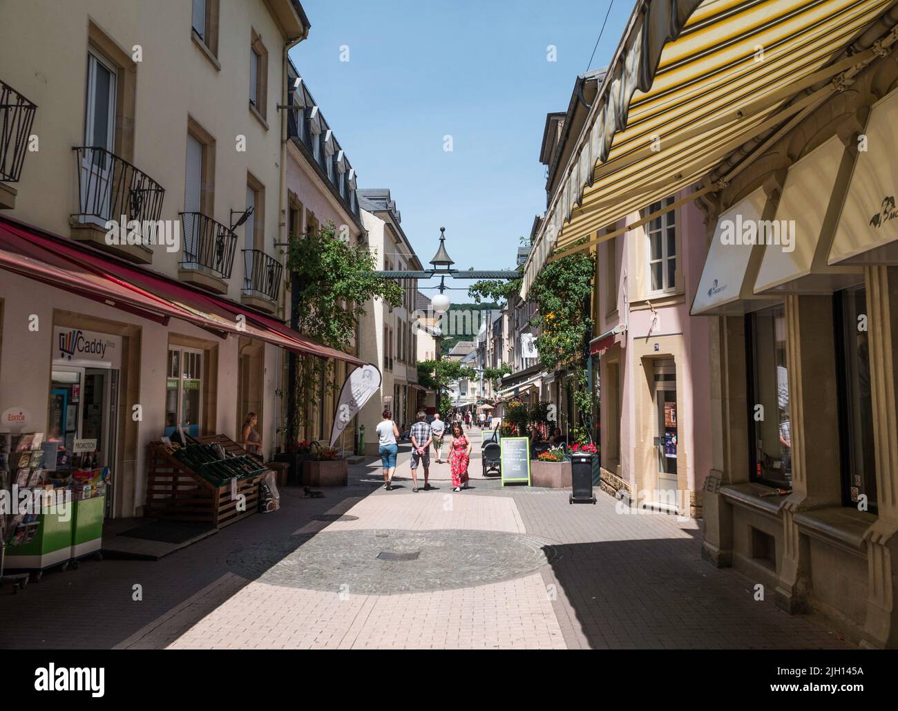 shoppingstreet of the city of echternach Stock Photo - Alamy