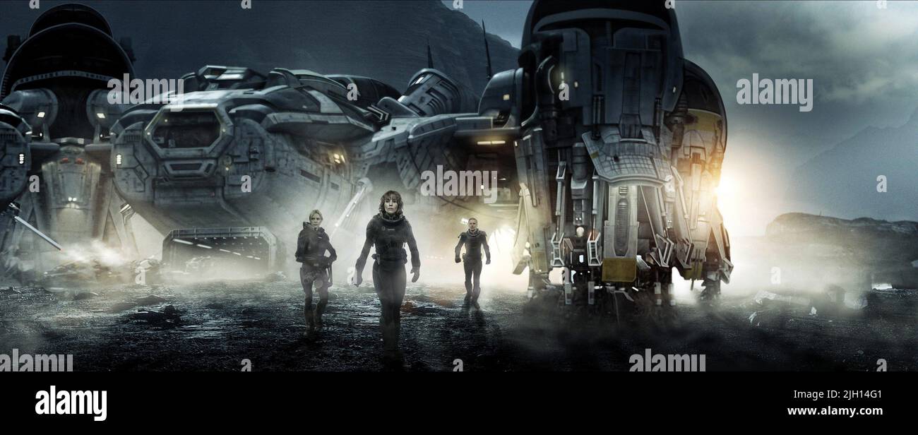 THERON,RAPACE,FASSBENDER, PROMETHEUS, 2012 Stock Photo - Alamy