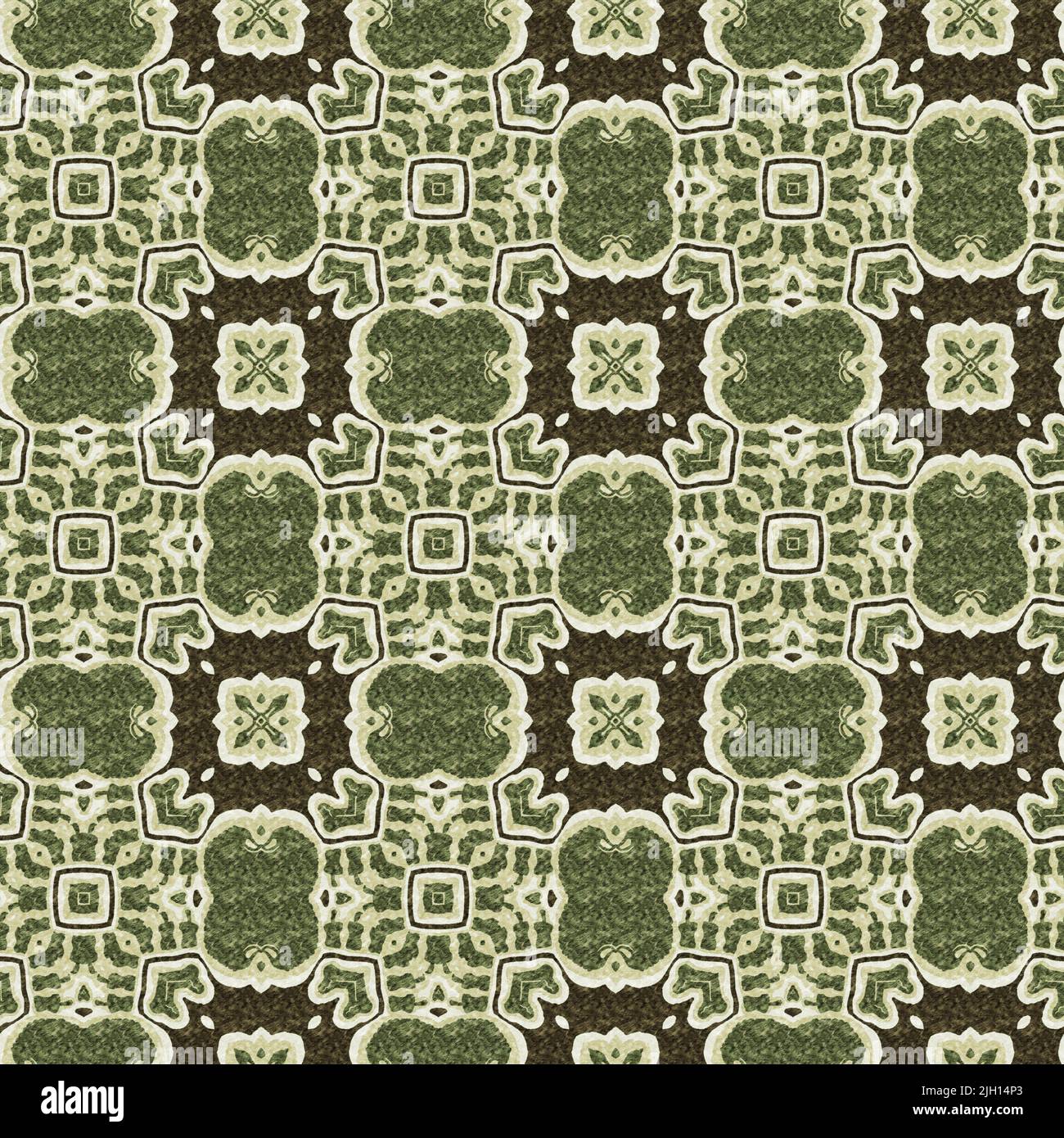 Mosaic geometric green seamless texture pattern. Trendy kaleidoscope ...