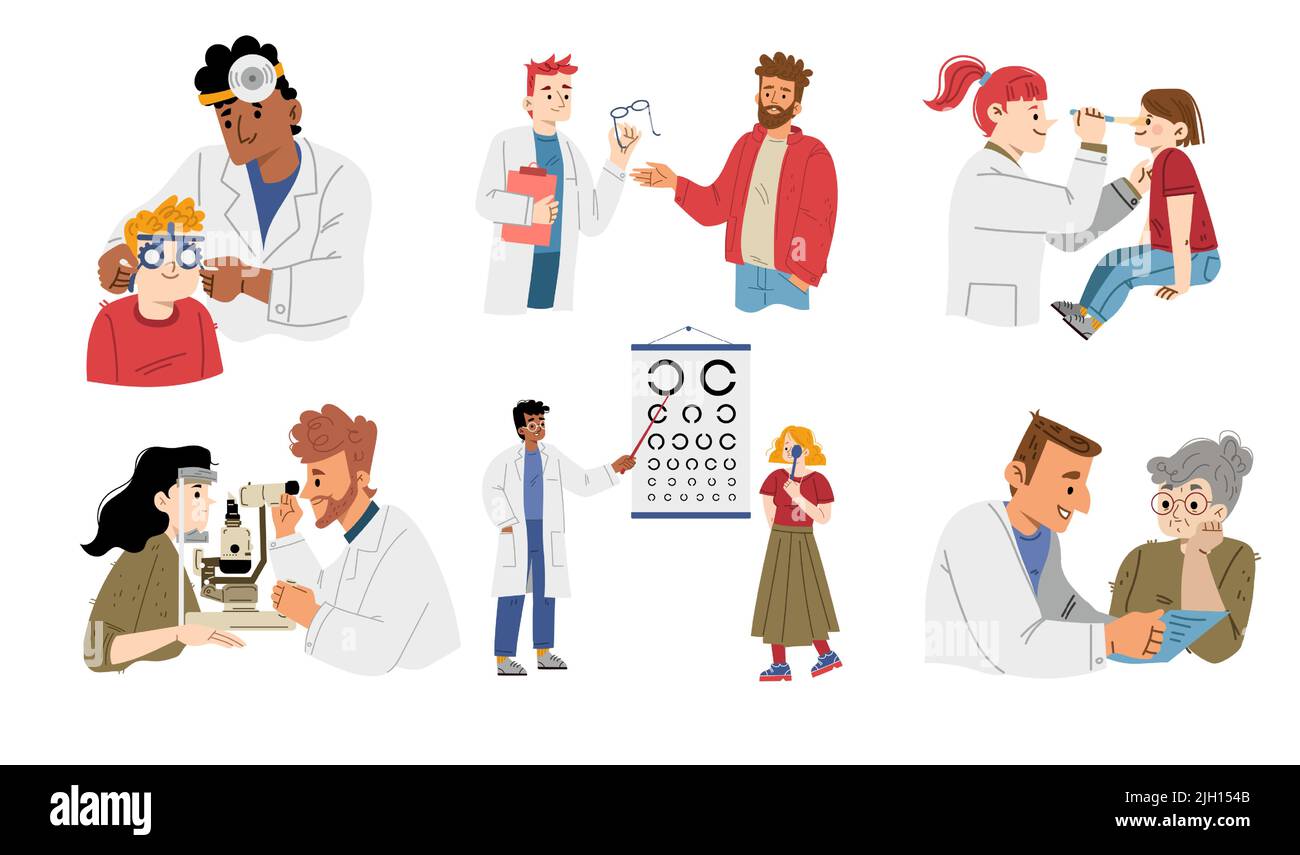 Optician eye test cartoon hi-res stock photography and images - Alamy