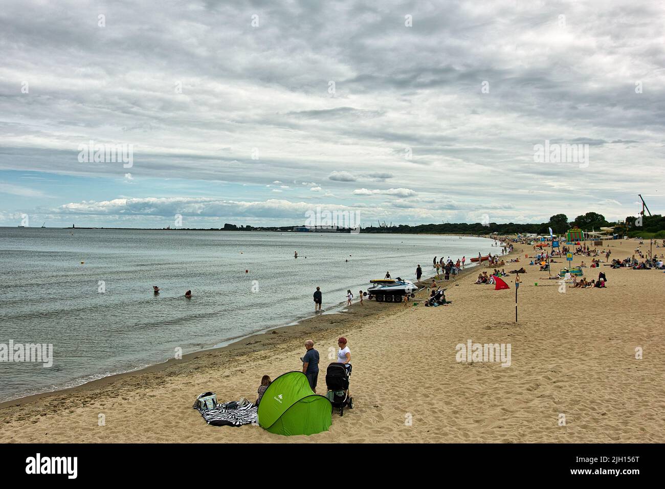 Holiday, rest on the beach, Gulf of Gdansk, Baltic Sea, Poland, Europe ...