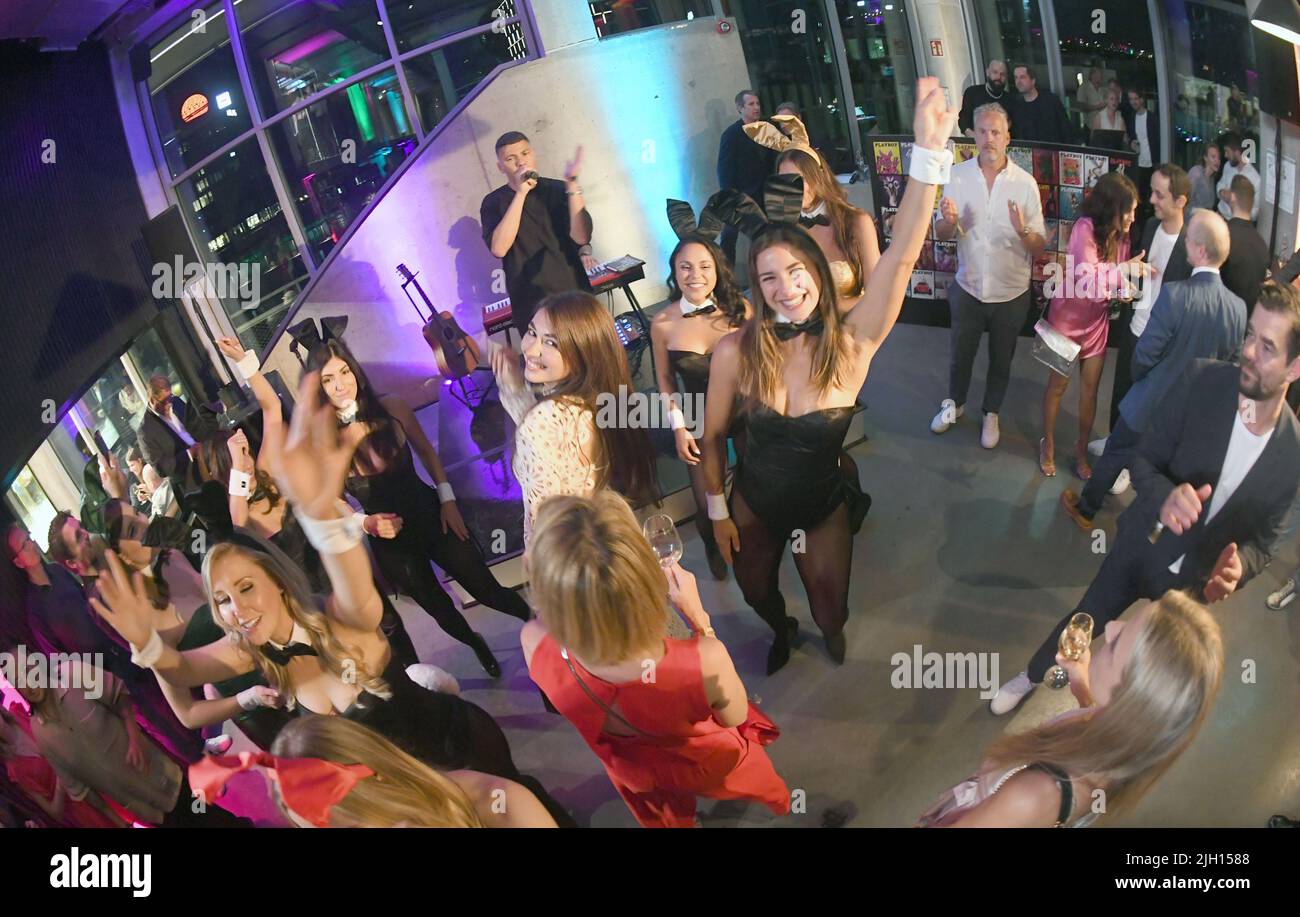 Munich, Germany. 13th July, 2022. Guests celebrate with Playmates at ...