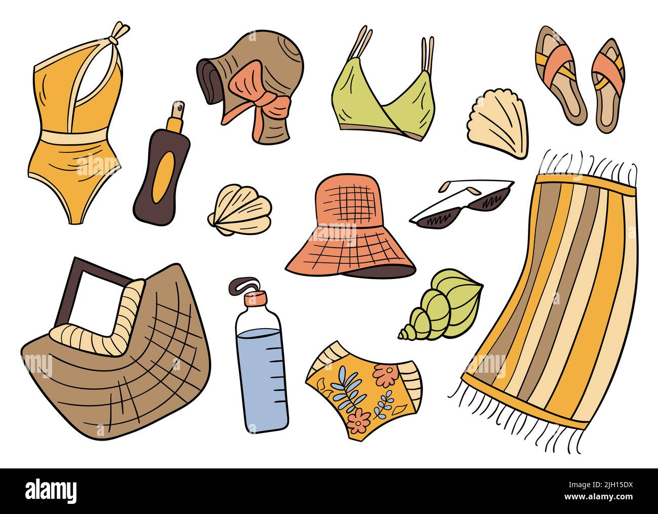 Towel sunscreen on sun Stock Vector Images - Alamy