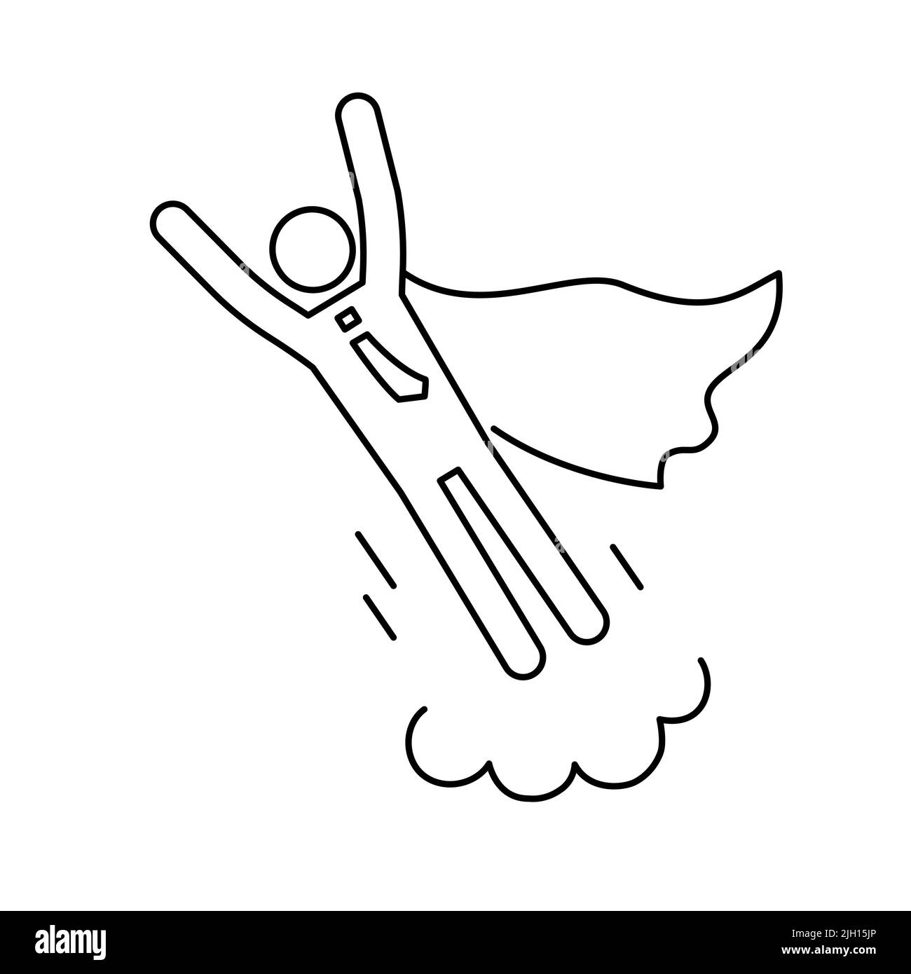 Superhero business pictogram man line icon set. Superhero businessman ...