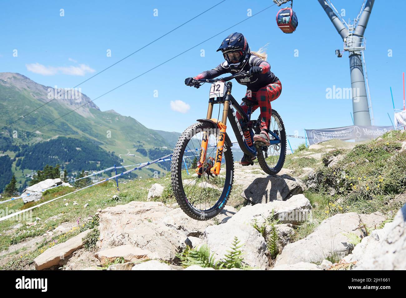 Lenzerheide, Schweiz. 8. Juli 2022. Mikayla Parton während der Downhill ...