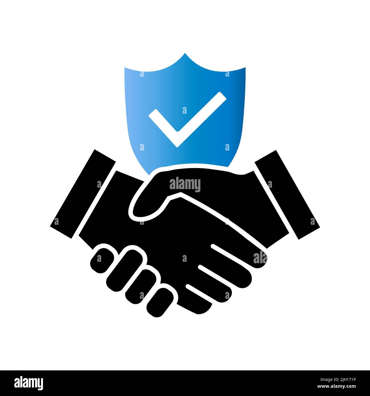 Protection icon. Handshake symbol with shield Stock Vector Image & Art ...