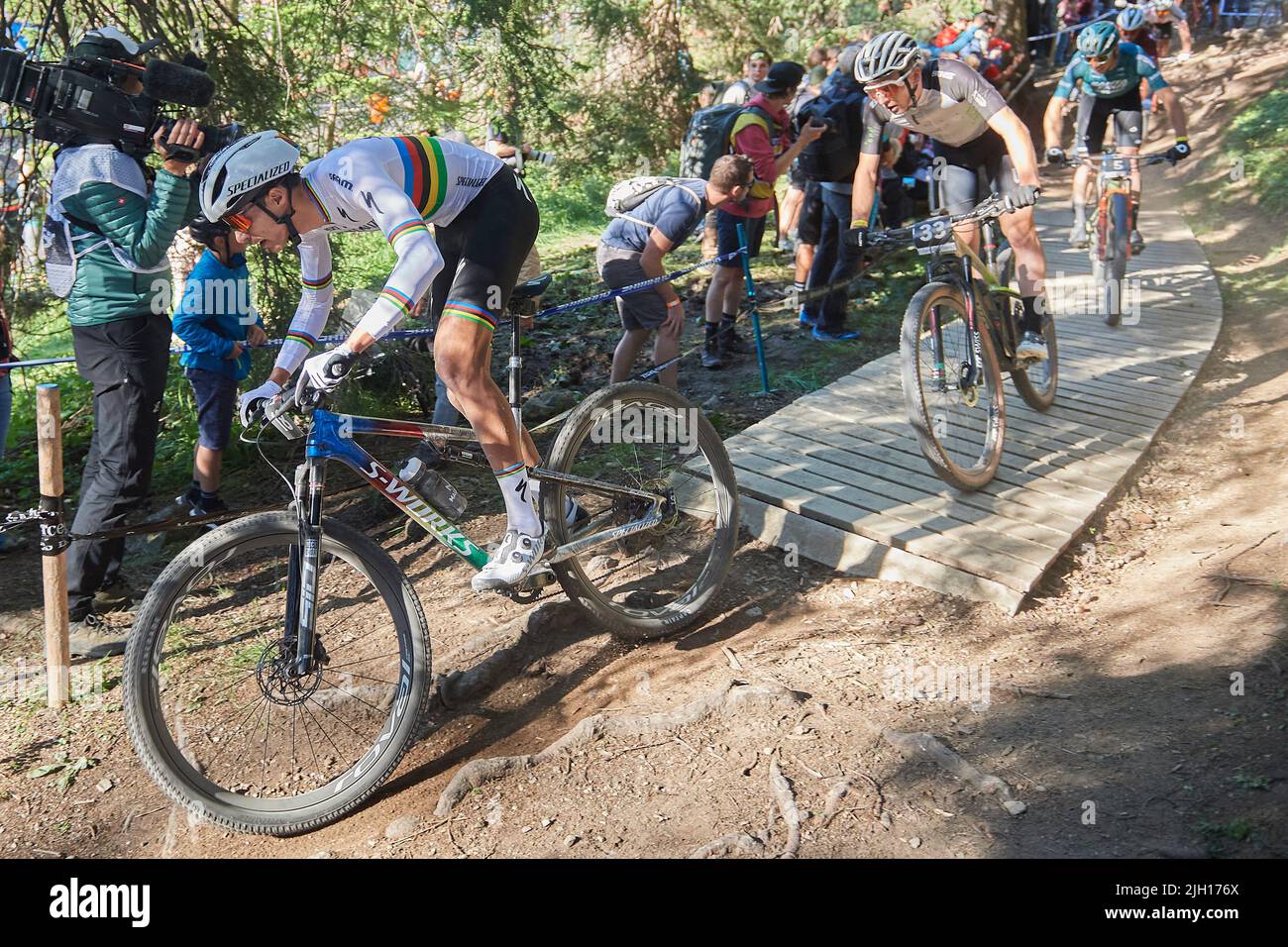 Lenzerheide, Schweiz. 8. Juli 2022. Christopher BLEVINS Joel ROTH und ...