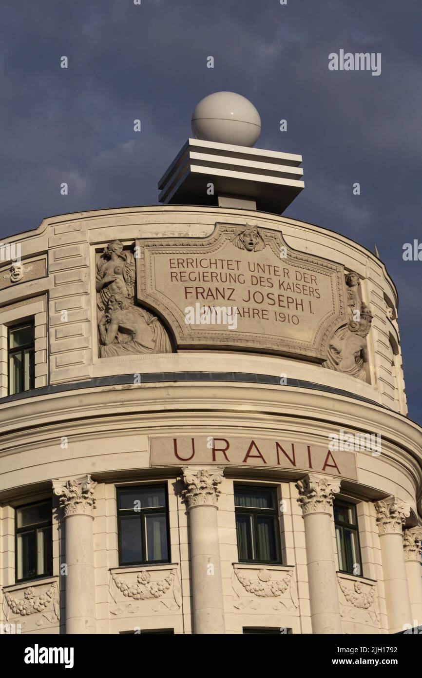 VIENNA, AUSTRIA - August 16, 2019: Urania is a public educational ...