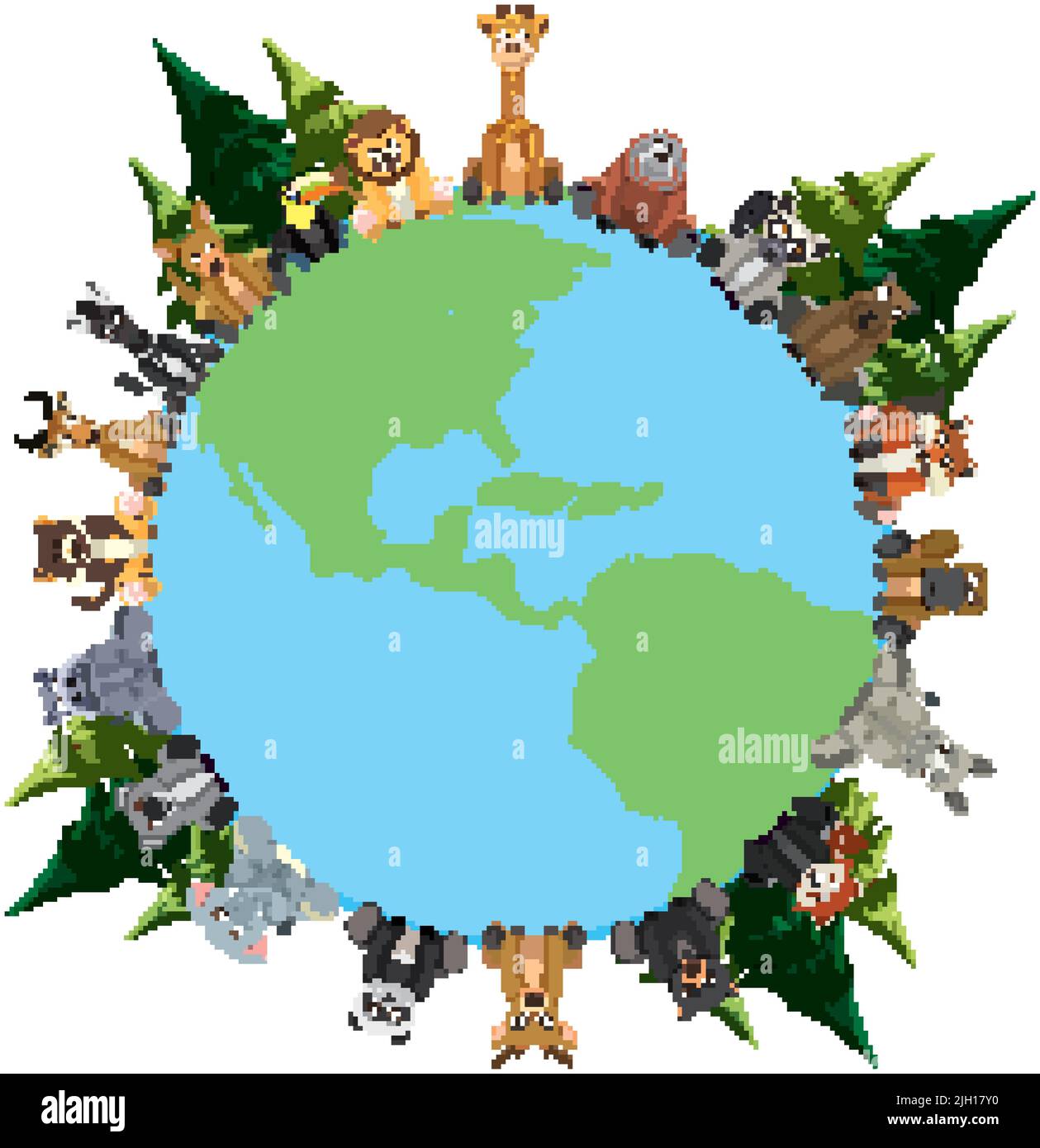 Wild animals around the world illustration Stock Vector Image & Art - Alamy