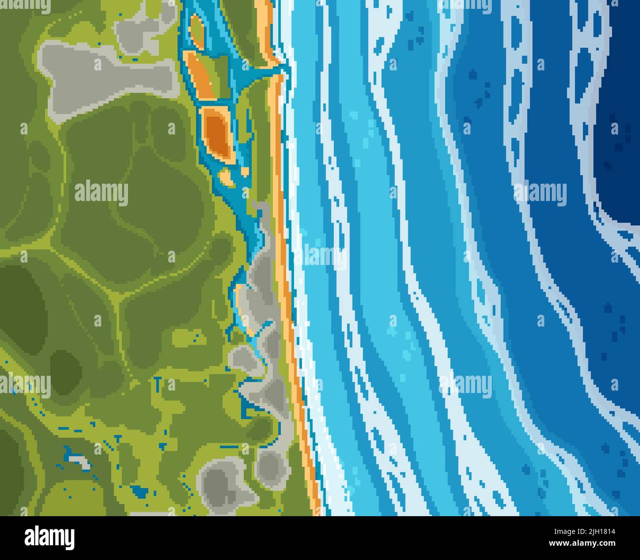 Aerial view beach town Stock Vector Images - Alamy