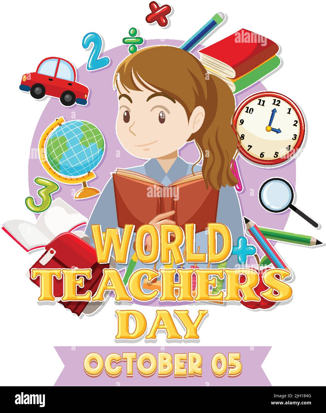 World Teacher's Day Logo Banner Design illustration Stock Vector Image ...