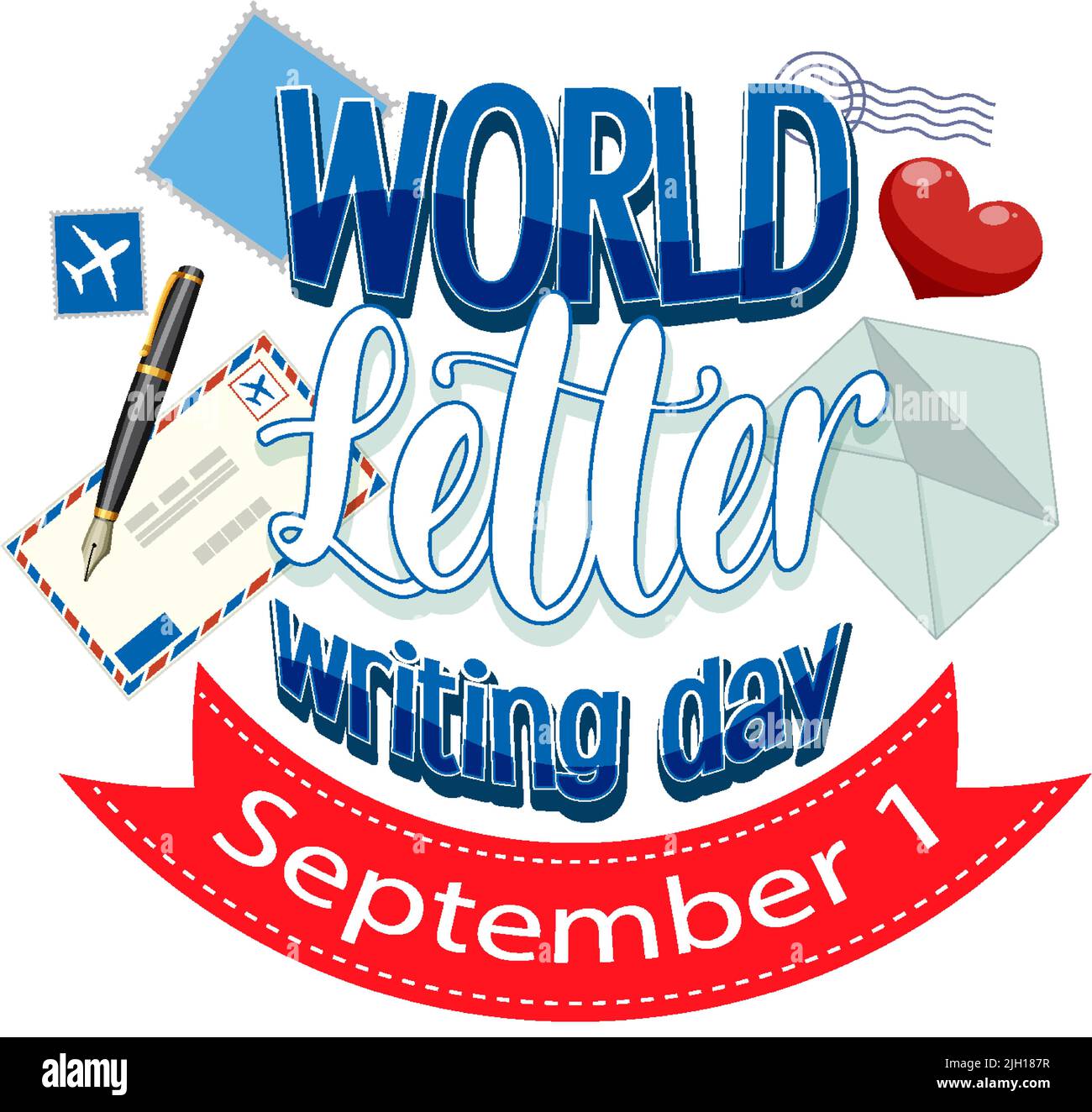 World Letter Writing Day Banner Design illustration Stock Vector Image ...