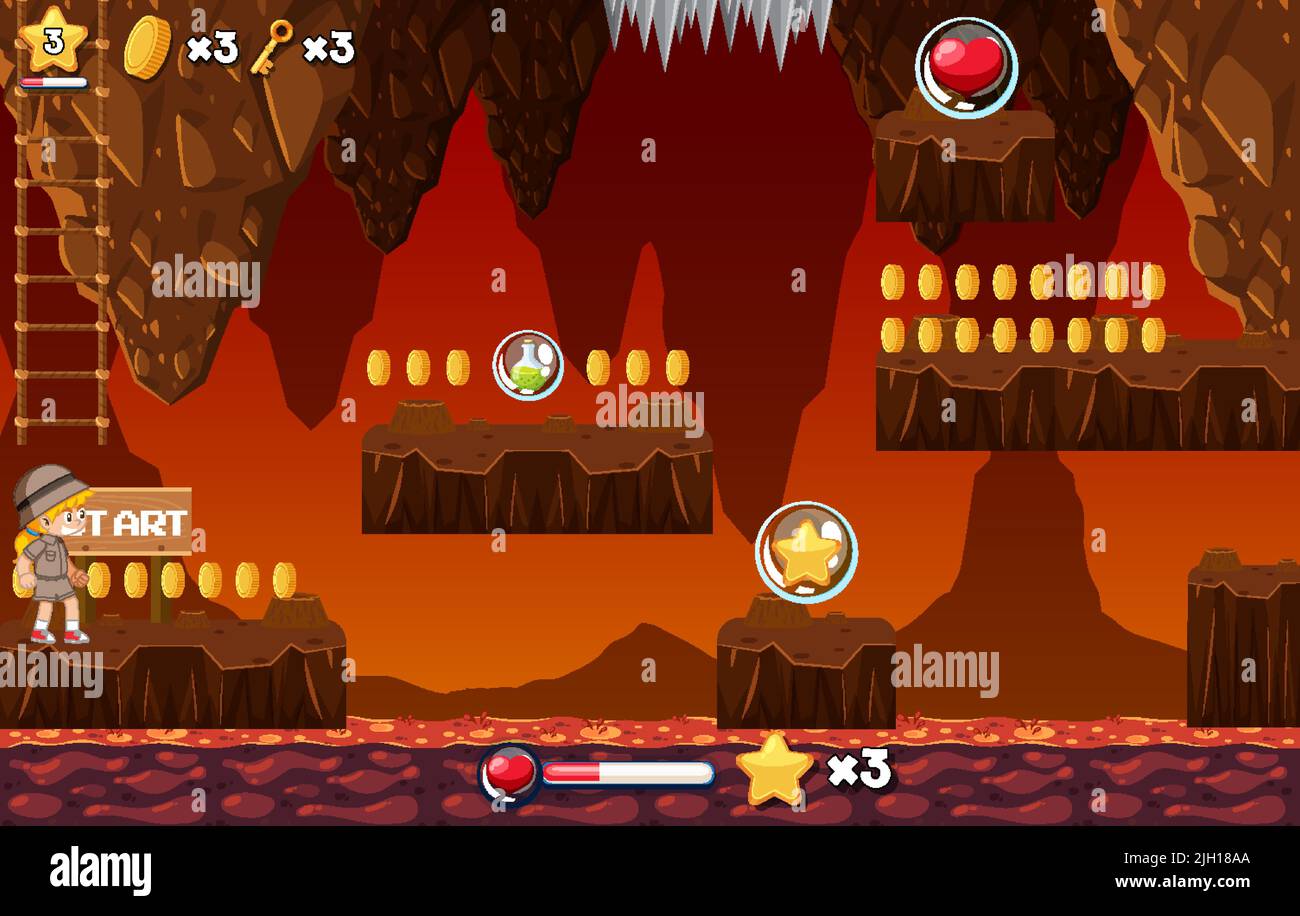 Platform game background template illustration Stock Vector Image & Art ...