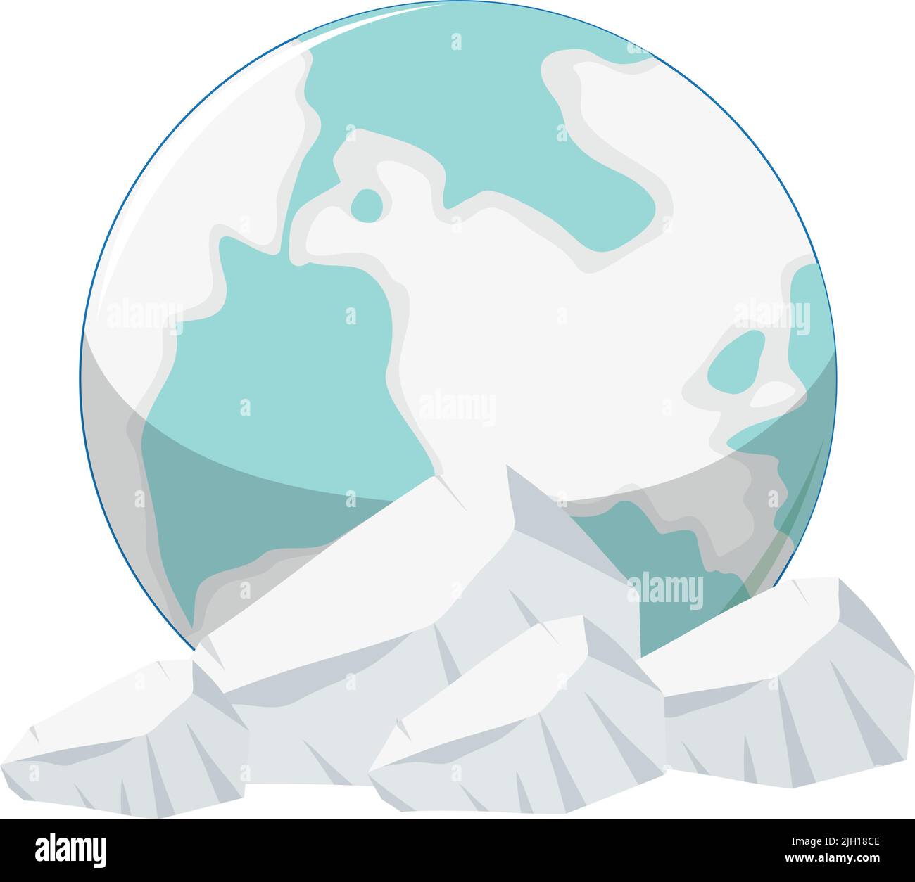 Earth and ice icon on white background illustration Stock Vector Image ...