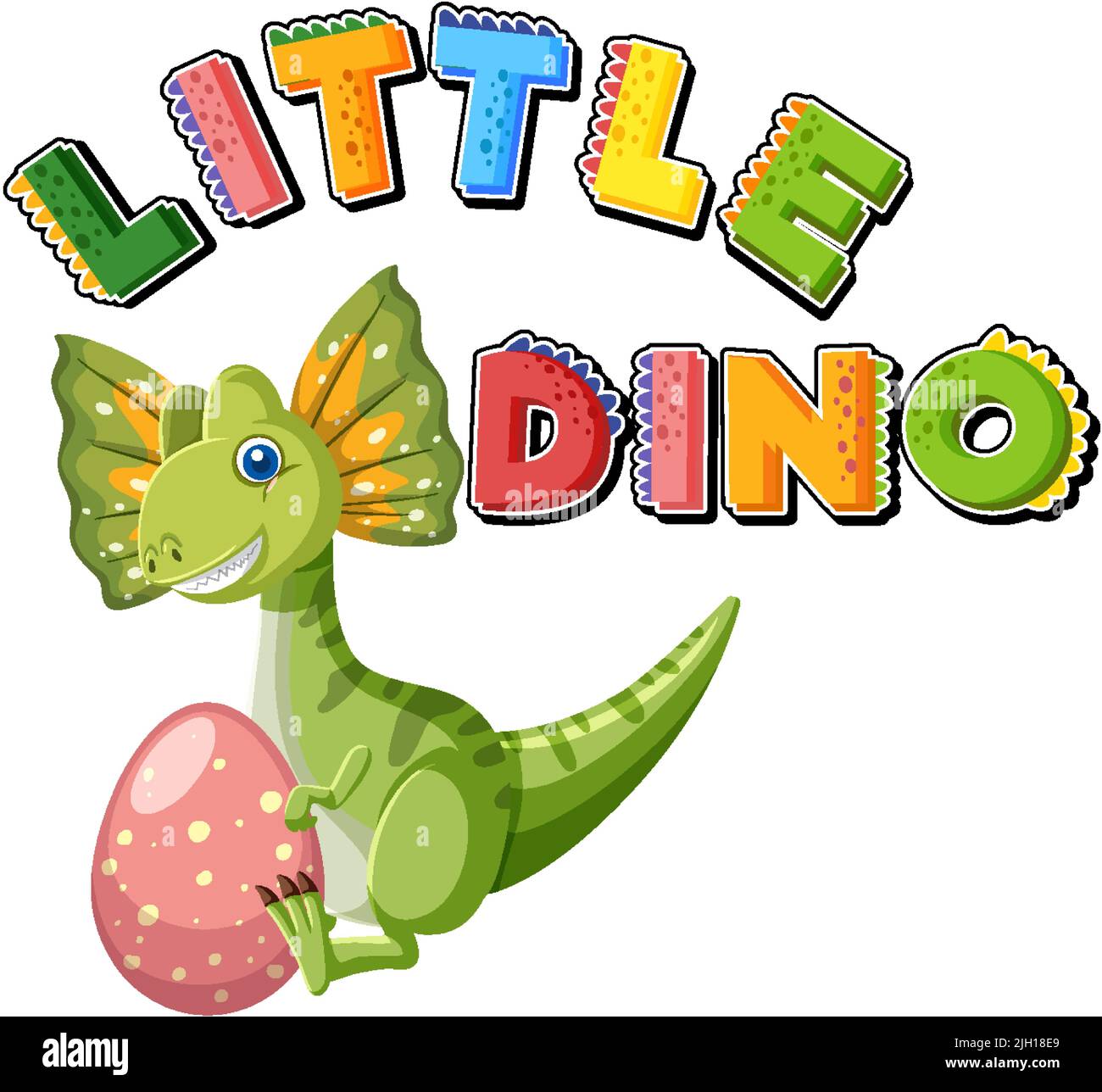 Little cute dinosaur cartoon character illustration Stock Vector Image ...