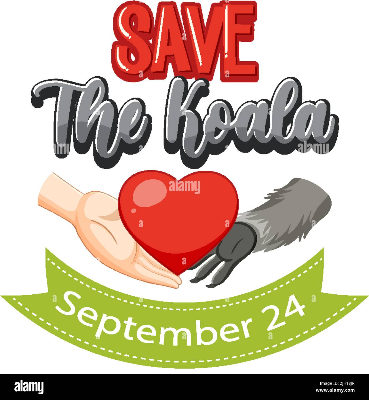 Save the koala day banner design illustration Stock Vector Image & Art ...