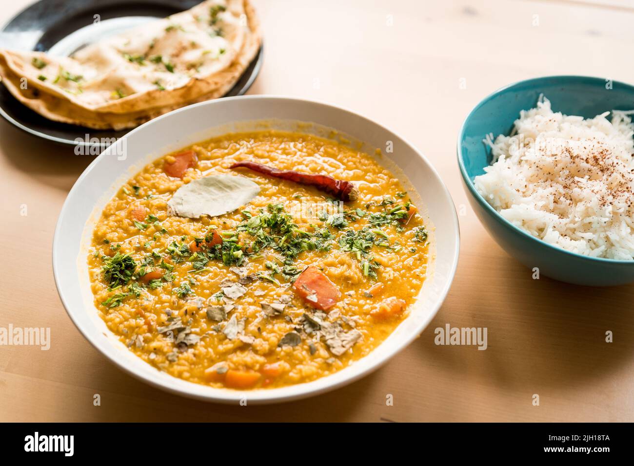 Traditional indian dal homemade. Traditional Indian soup lentils ...