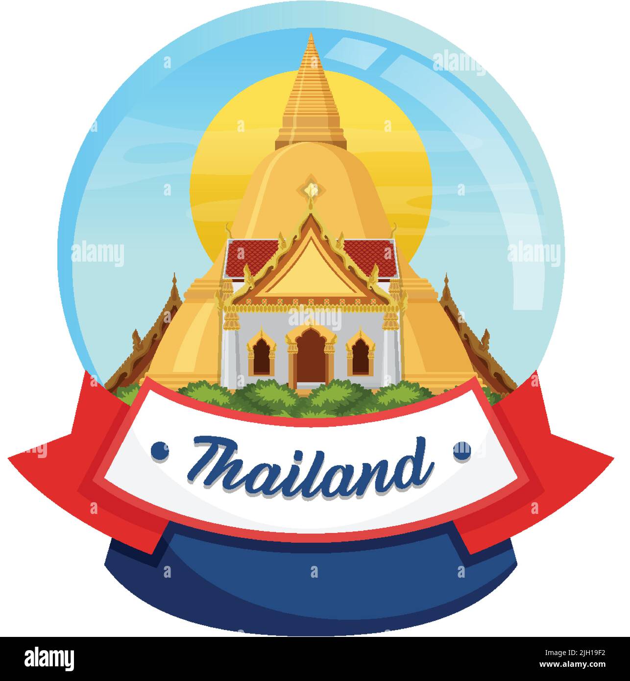 Bangkok Thailand Landmark Logo Banner illustration Stock Vector Image ...