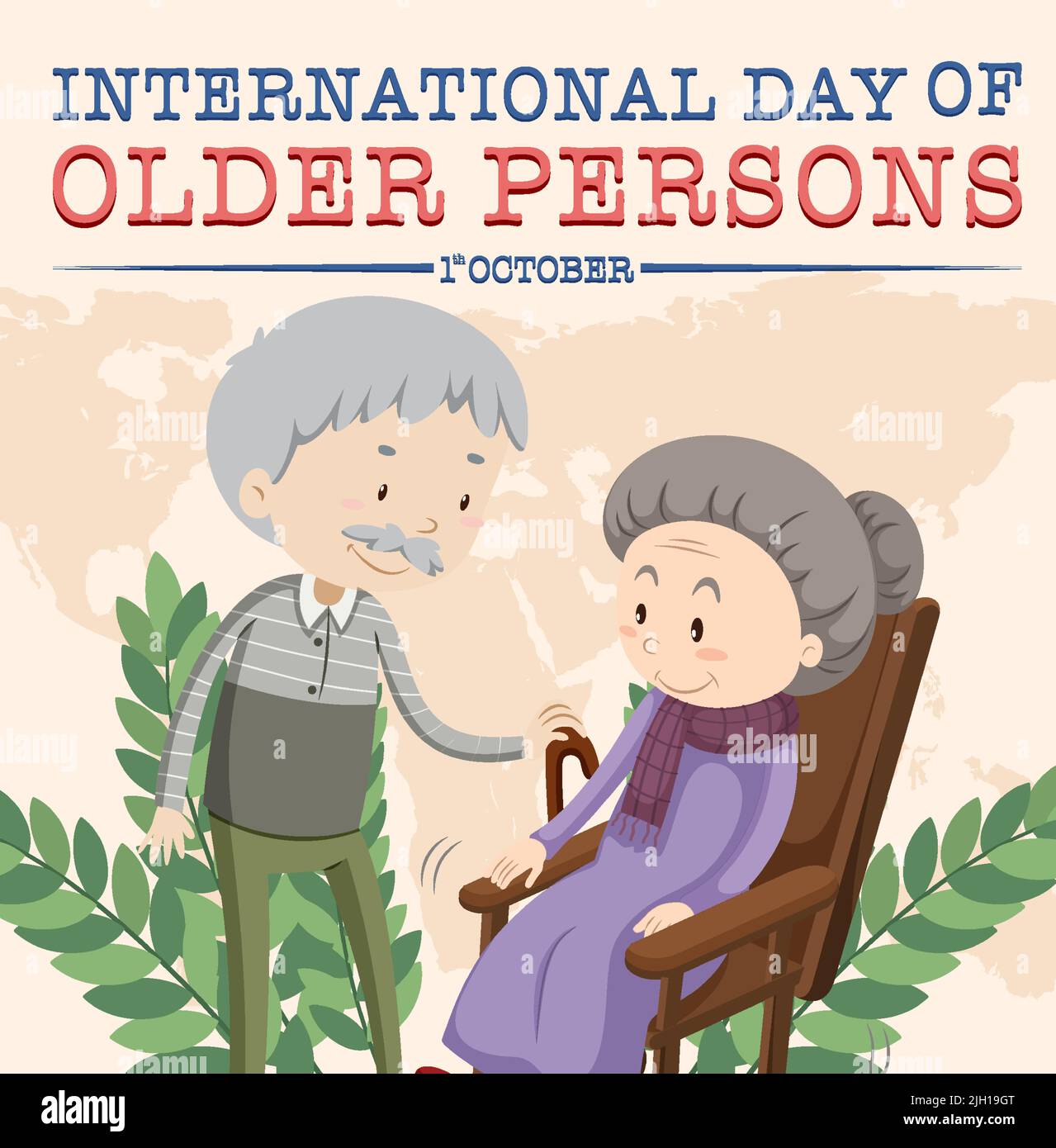 International day of older persons poster design illustration Stock ...