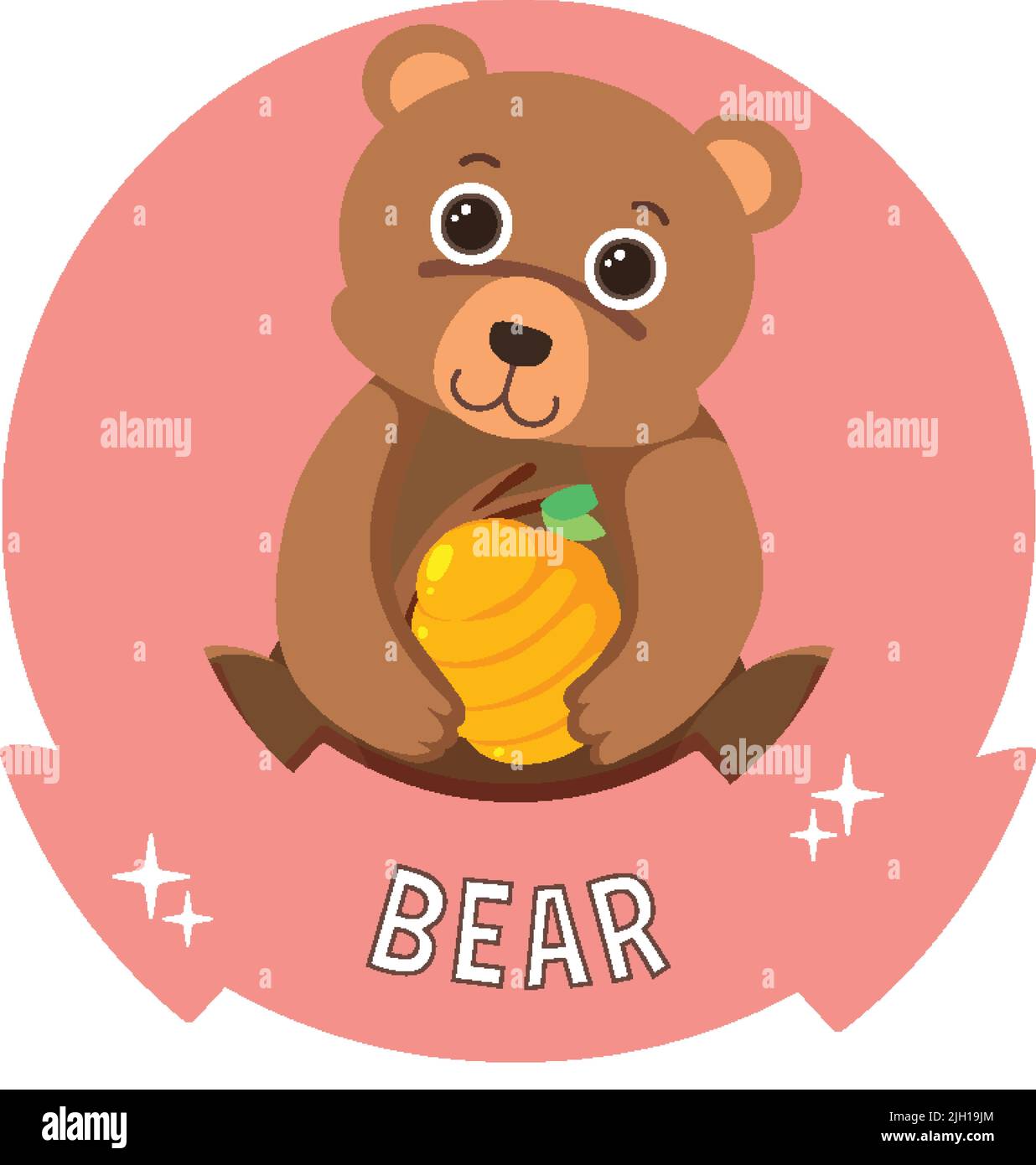 Cute bear cartoon badge illustration Stock Vector Image & Art - Alamy